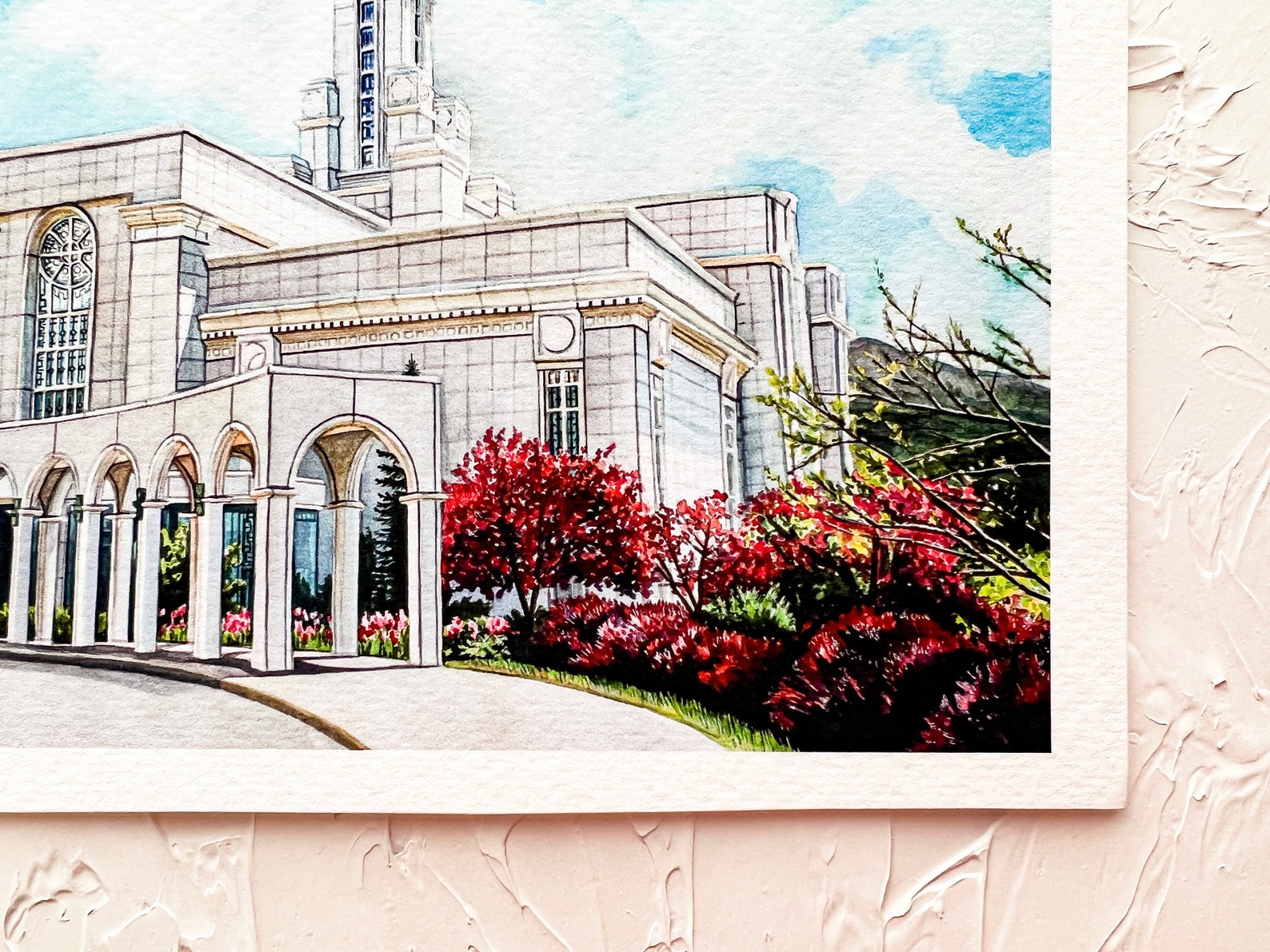 Bountiful Utah LDS Temple Watercolor Painting Art Print - Etsy
