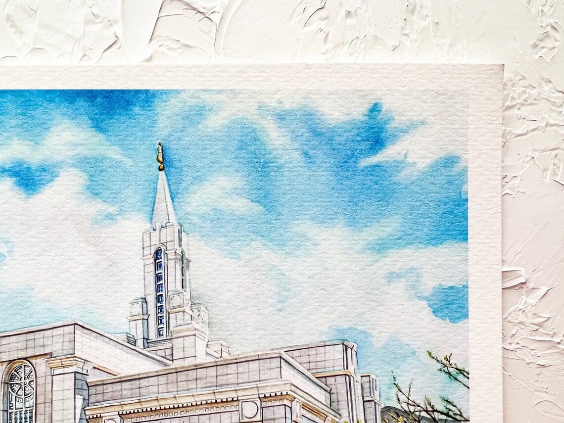 Bountiful Utah LDS Temple Watercolor Painting Art Print - Etsy