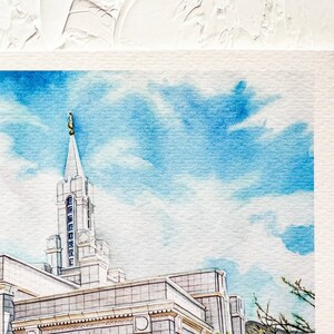 Bountiful Utah LDS Temple Watercolor Painting Art Print, Watercolor ...