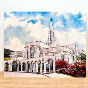 Bountiful Utah LDS Temple Watercolor Painting Art Print - Etsy