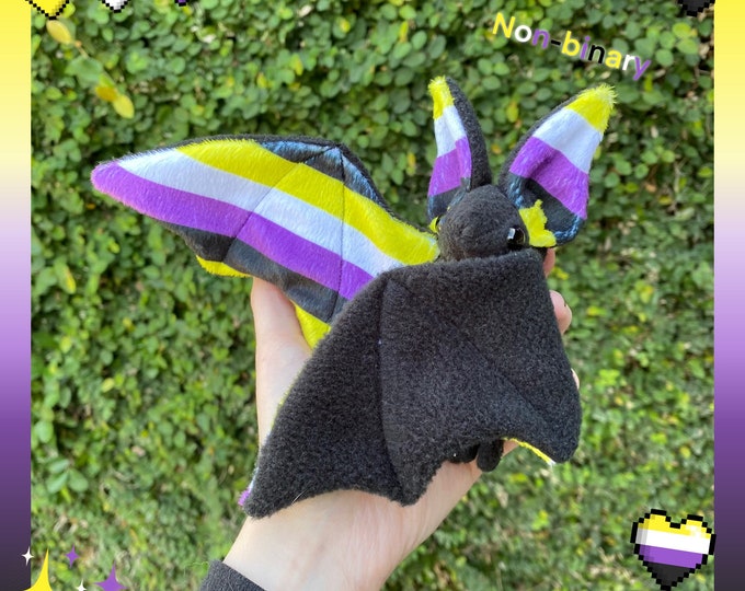 Handmade Non-binary Pride Bat Doll Multiple Colour Options - Etsy