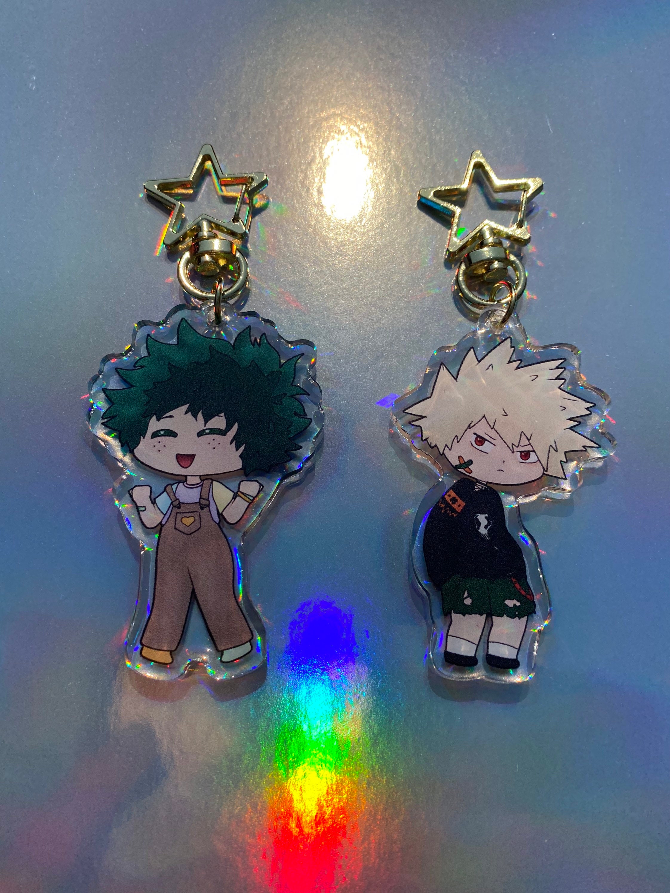 Bakugo and Deku Glitter Epoxy Keychain 2.5 Bakudeku Charms | Etsy