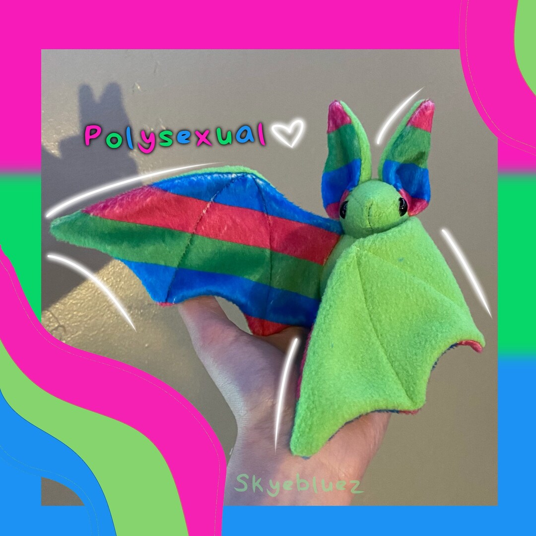 Polysexual Bat Plushie Pride Bat Plush Gifts Hand Made Plush - Etsy