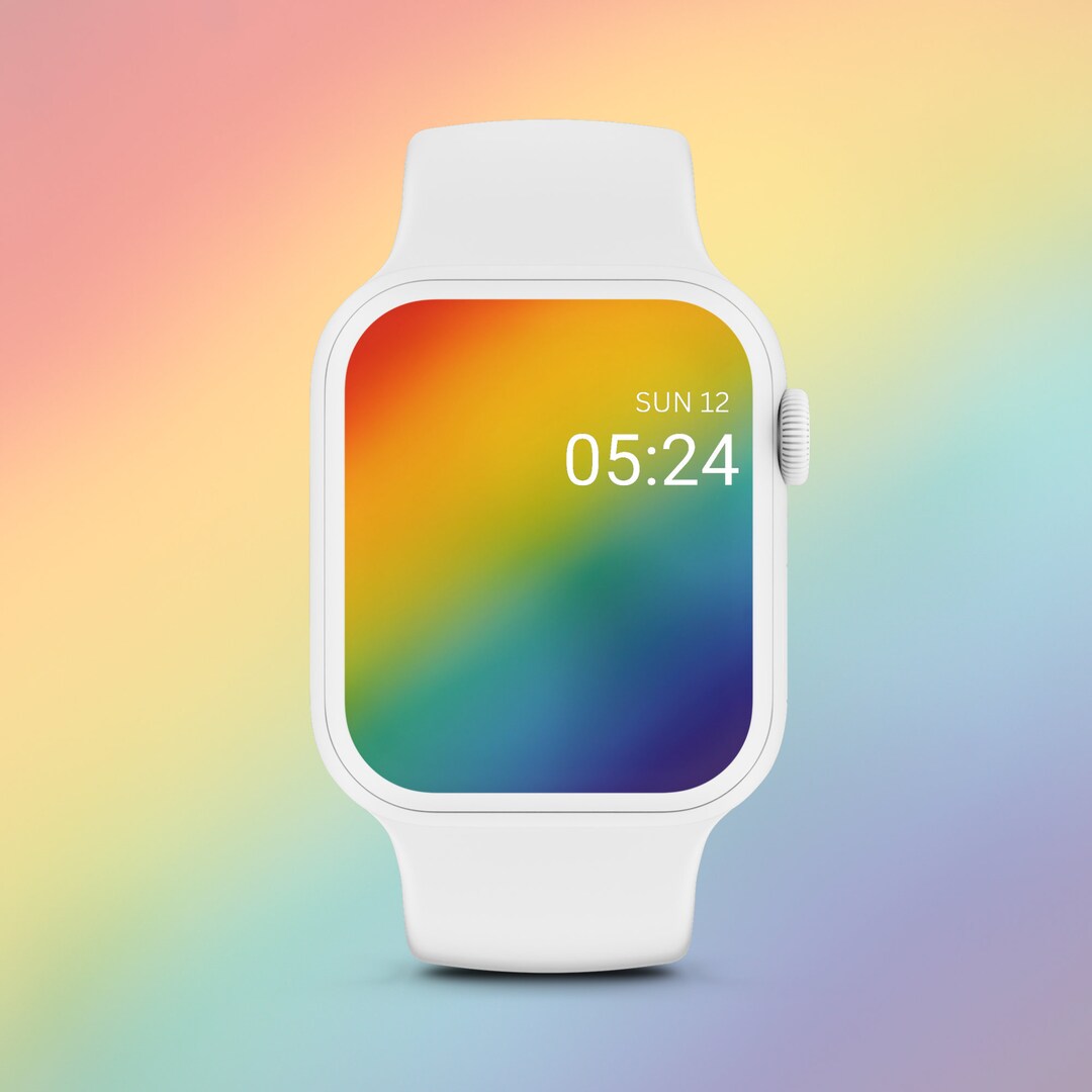 Rainbow Apple Watch Face, Pride Watch Wallpaper, Summer Background ...