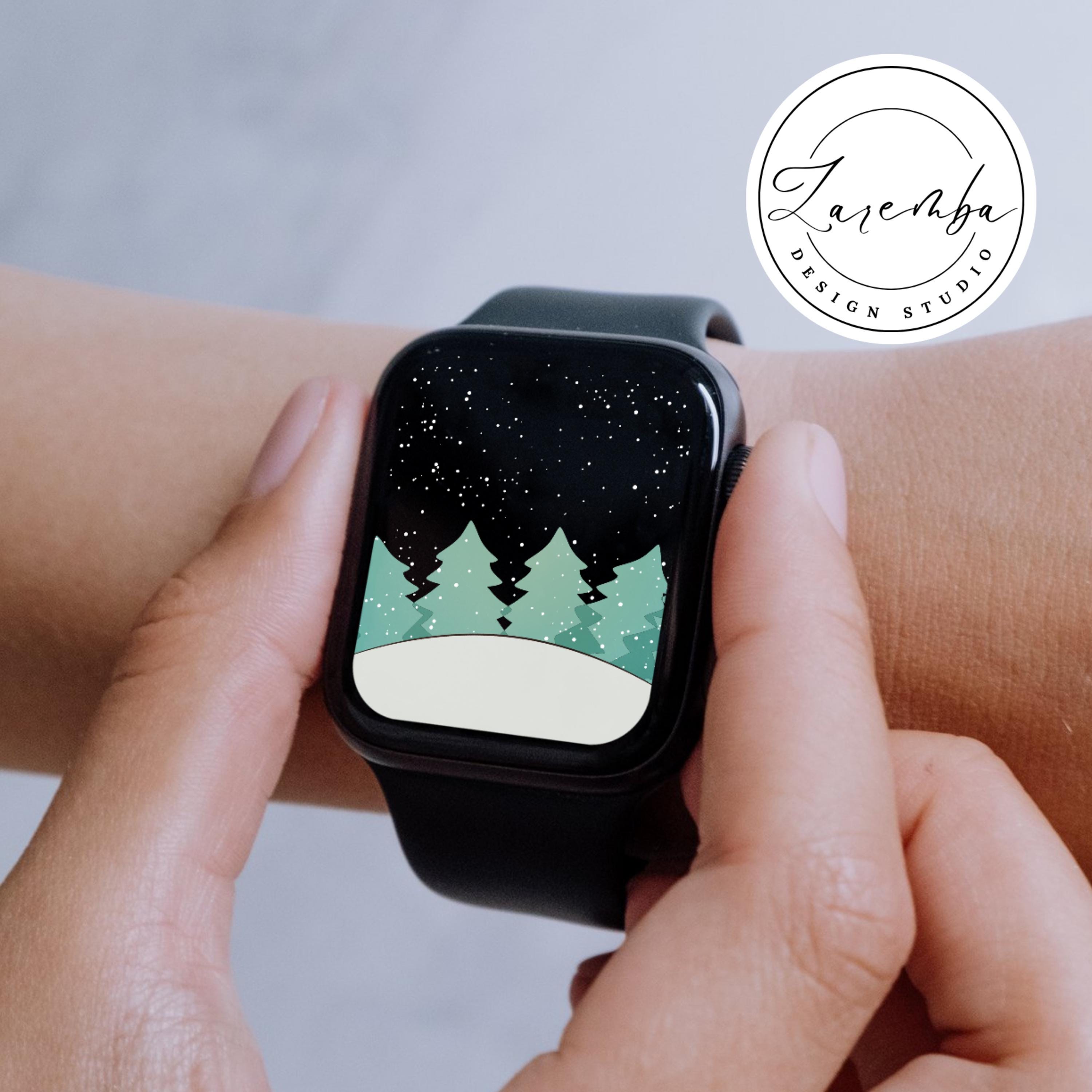 Christmas Apple Watch Face | Winter Watch Wallpaper | Snowy Landscape ...