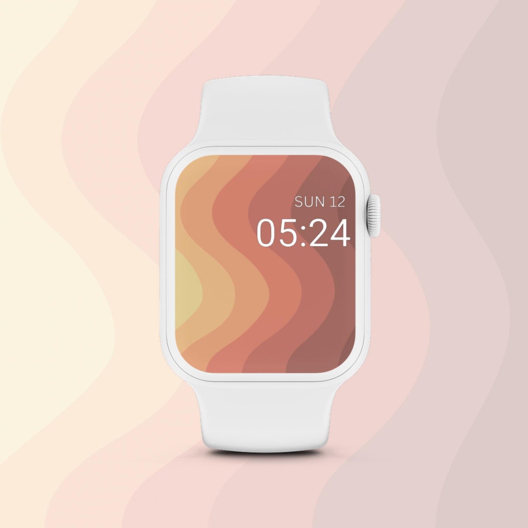Fall Waves Apple Watch Face, Fall Pattern Watch Wallpaper, Retro ...