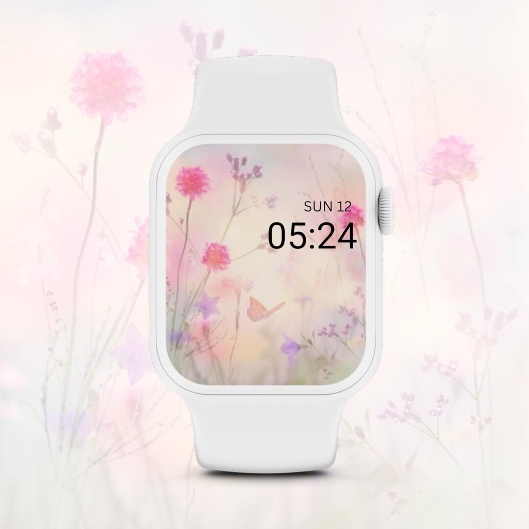 Floral Apple Watch Face, Flower Watch Wallpaper, Summer Background ...