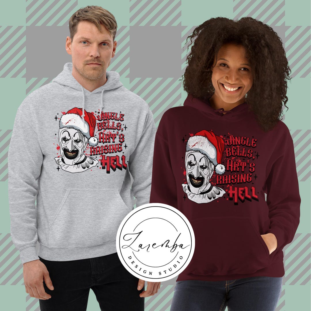 Terrifier Hoodie Art the Clown Shirt Christmas Horror Sweatshirt Jingle ...