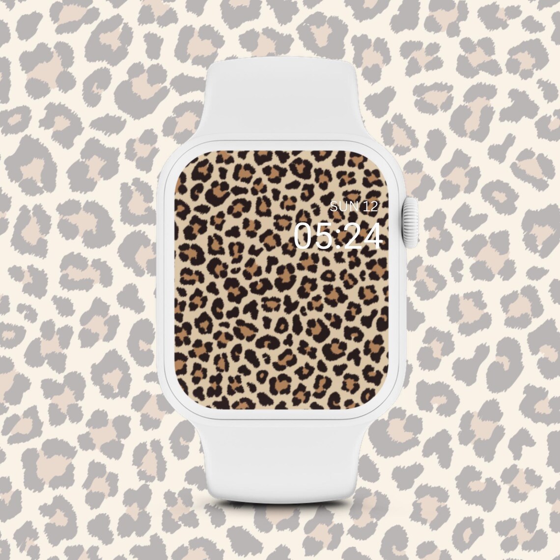 Leopard Print Apple Watch Face, Cheetah Watch Wallpaper, Cat Background ...