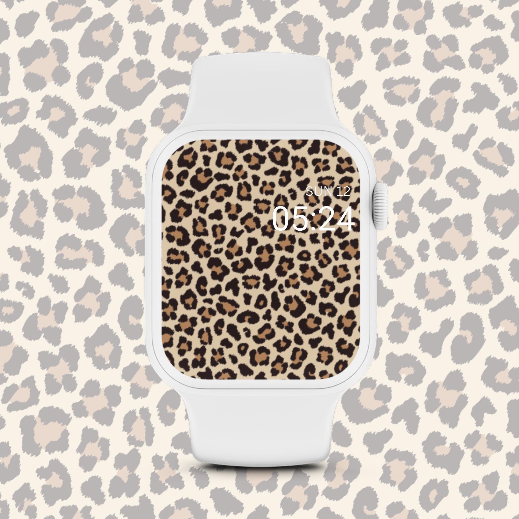 Leopard Print Apple Watch Face, Cheetah Watch Wallpaper, Cat Background ...