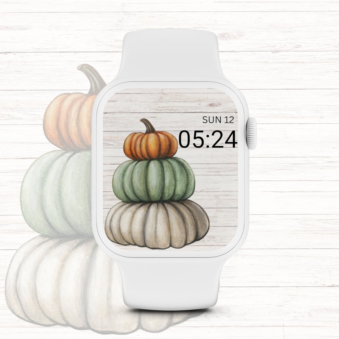 Fall Apple Watch Face, Pumpkin Stack Watch Wallpaper, Pumpkins ...