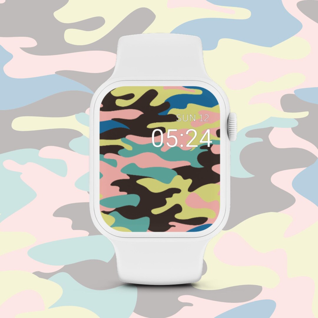 Colorful Camouflage Apple Watch Face Camo Watch Wallpaper Etsy colorful-camouflage-apple-watch-face-camo-watch-wallpaper-etsy