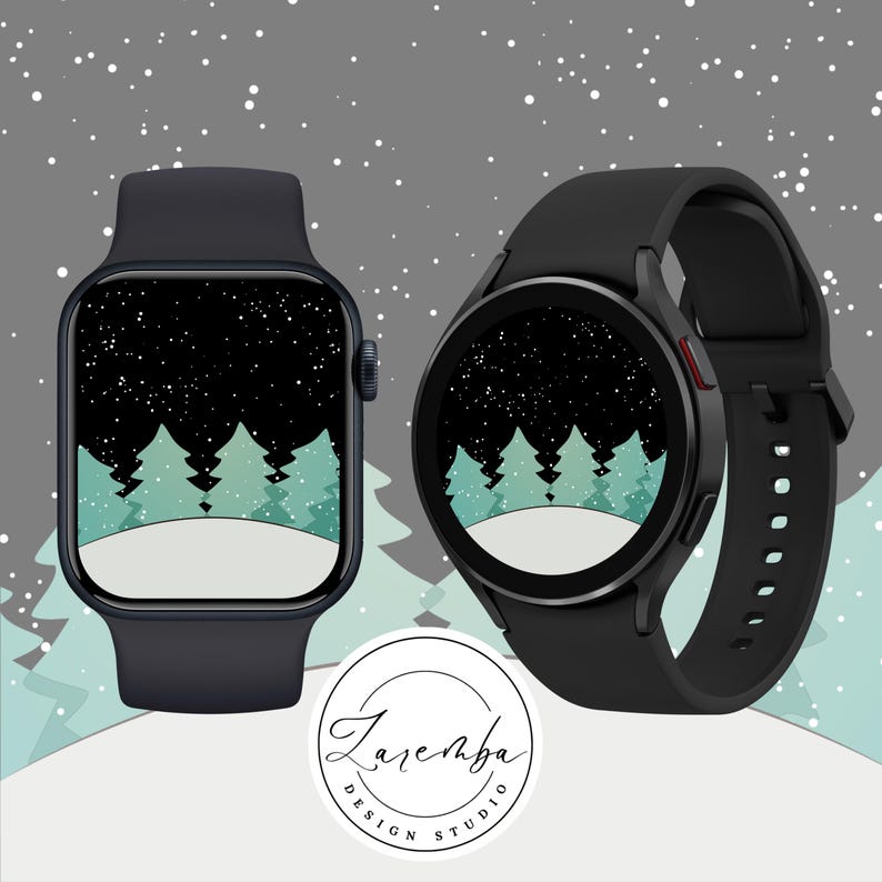 Christmas Apple Watch Face | Winter Watch Wallpaper | Snowy Landscape ...