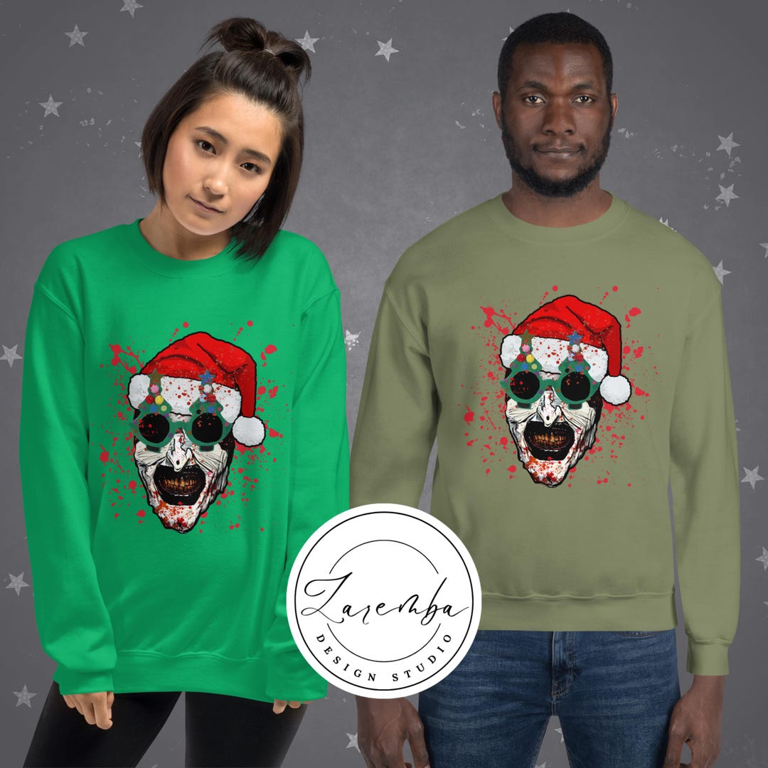 Terrifier Sweatshirt Art the Clown Shirt Christmas Horror Hoodie Tree ...