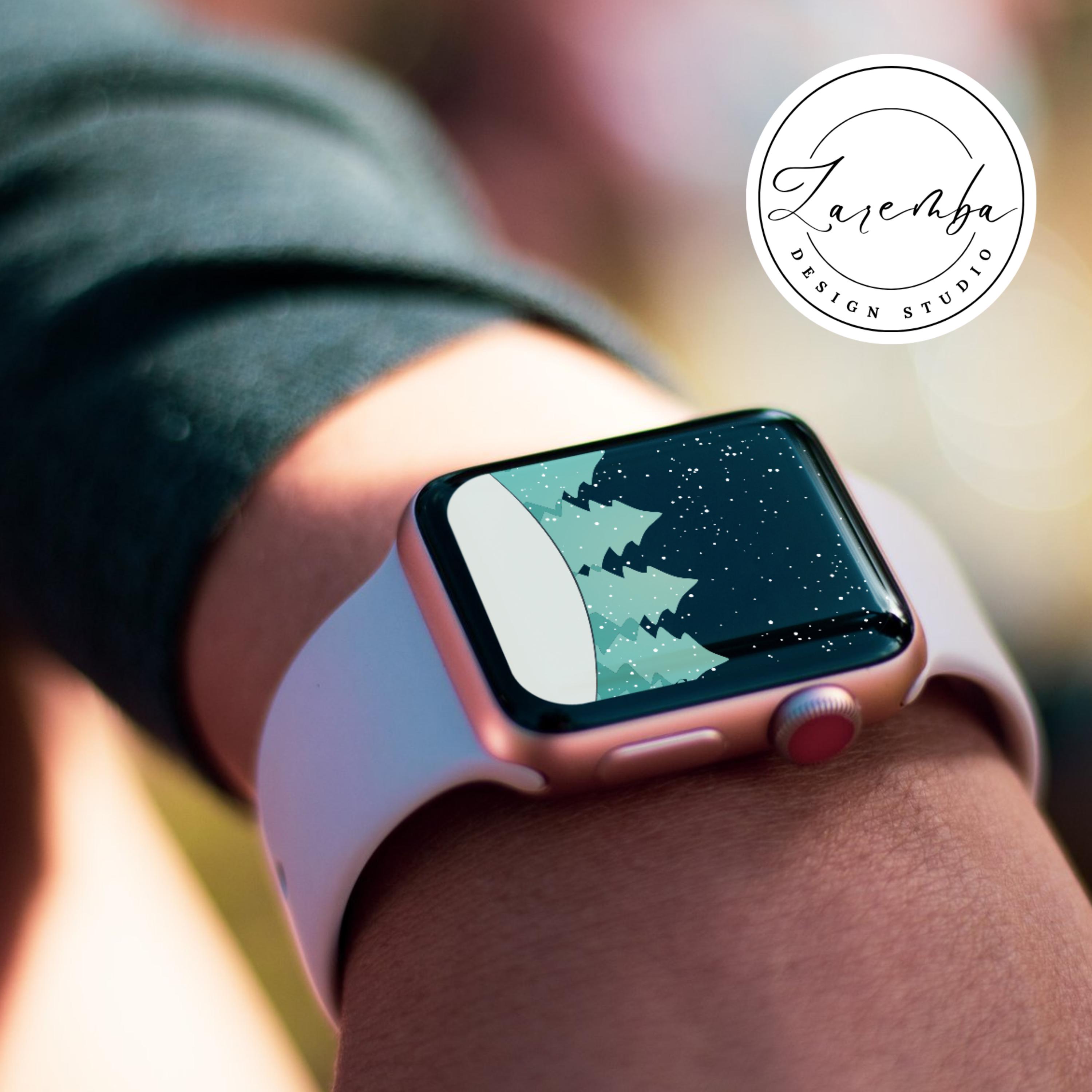 Christmas Apple Watch Face | Winter Watch Wallpaper | Snowy Landscape ...