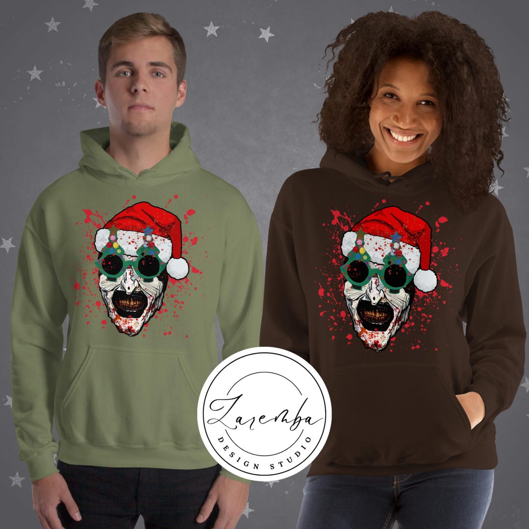 Terrifier Hoodie Art the Clown Shirt Christmas Horror Sweatshirt Tree ...