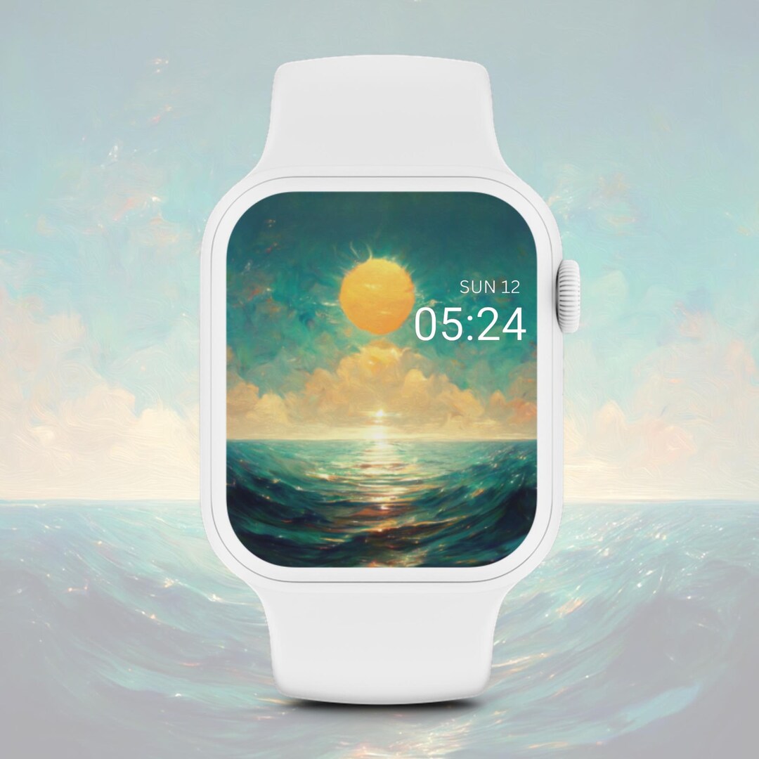 Ocean Sunset Apple Watch Face, Clouds Watch Wallpaper, Sky Background ...