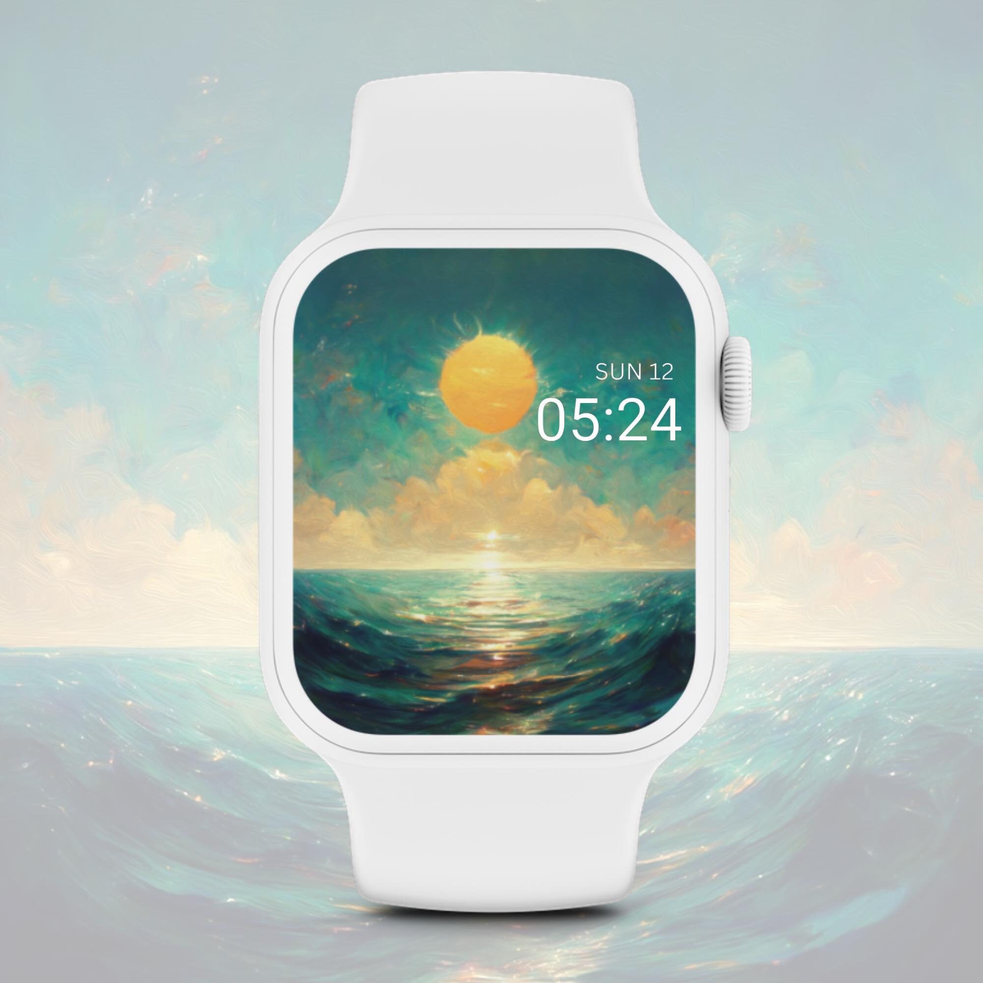 Ocean Sunset Apple Watch Face, Clouds Watch Wallpaper, Sky Background ...