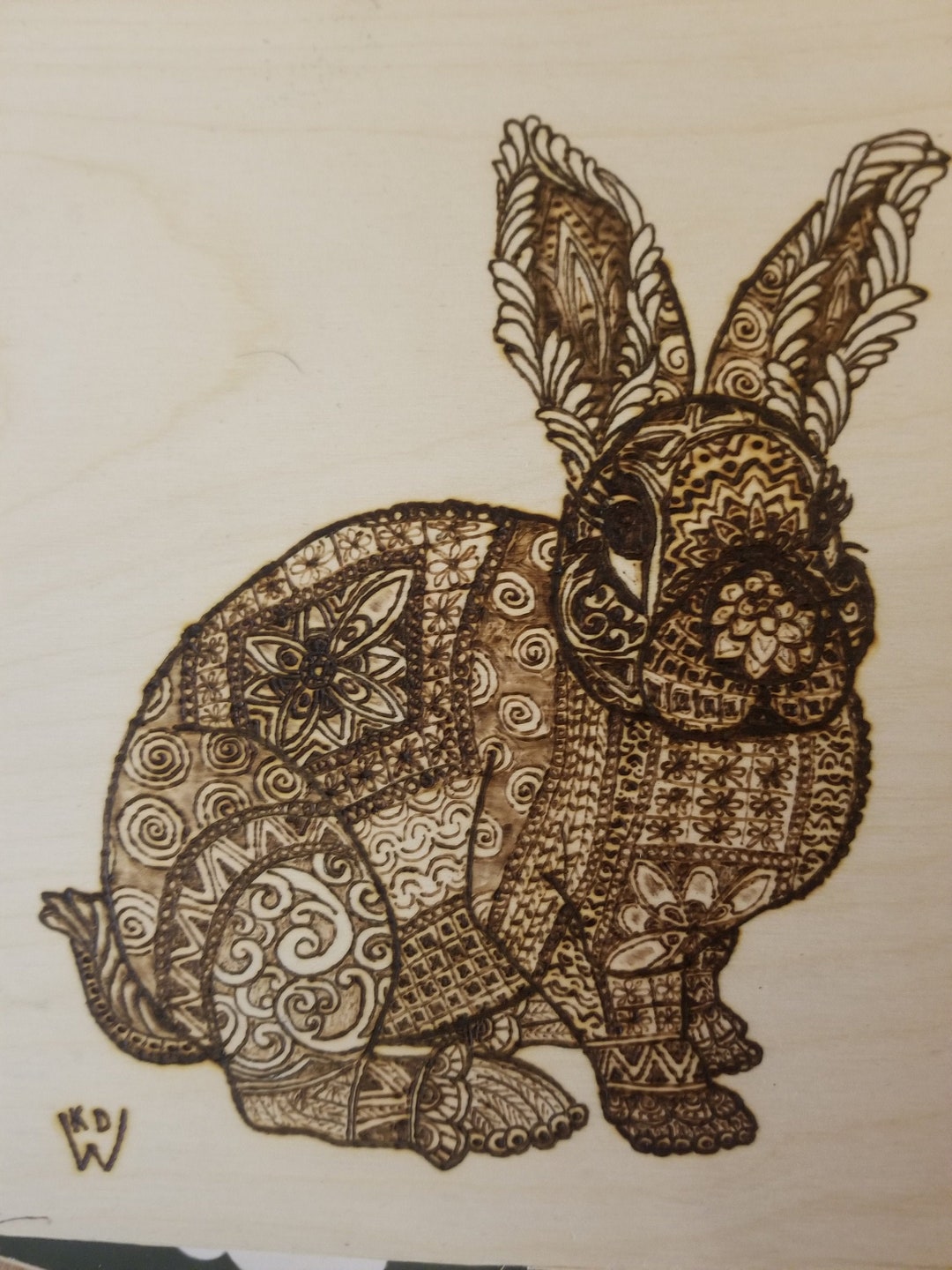 Wood Burned Rabbit - Etsy