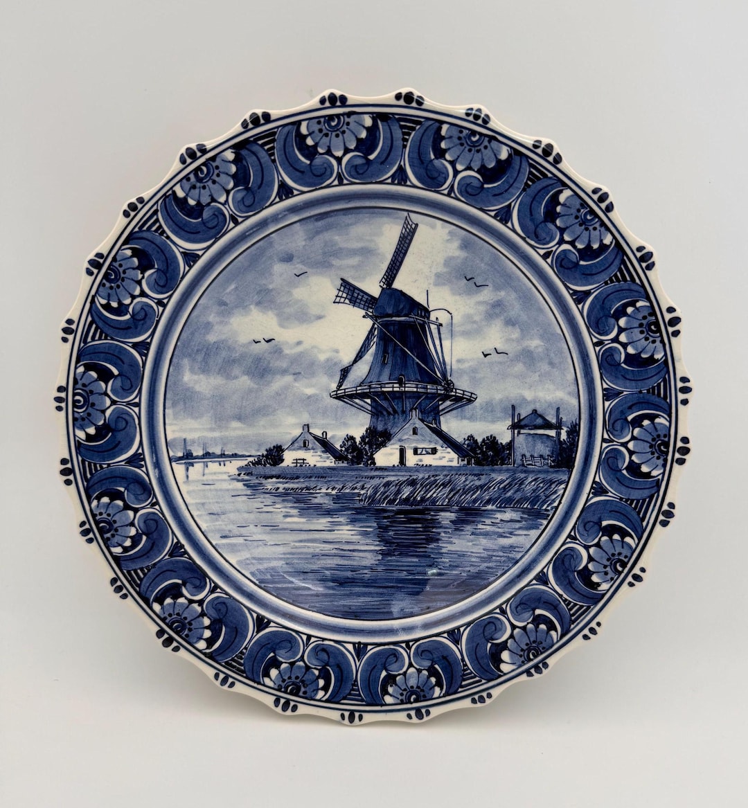 DELFTS BLAUW - Vintage Decorative Plate in Blue Delftware, Hand-painted ...