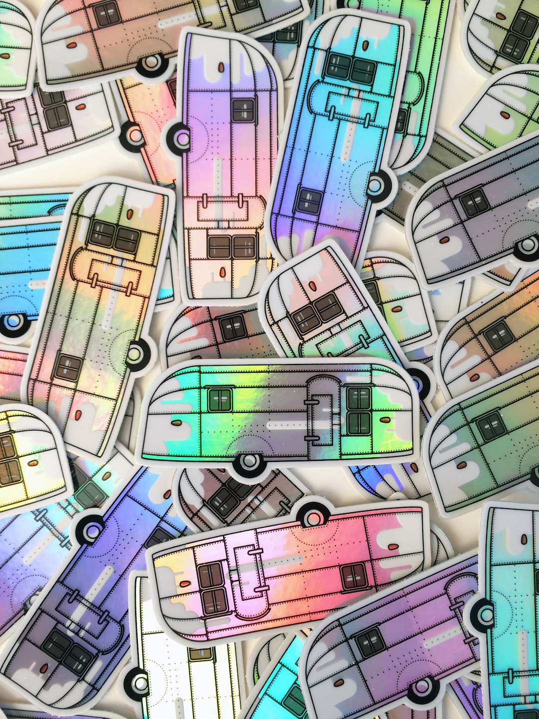 Silver Twinkie Camper Sticker - Camping, Holographic Vinyl (3" X 1 3/8 ...