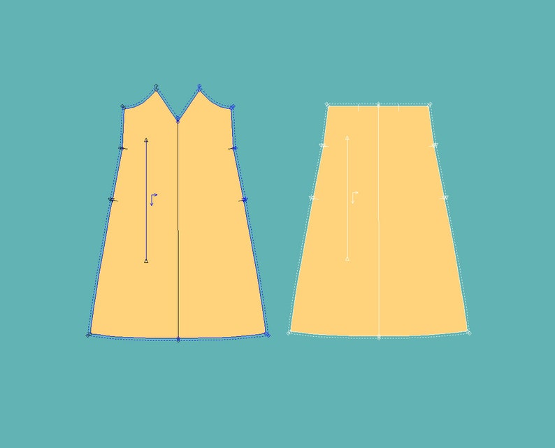 Strap Dress Pattern Block, DXF Clothing Files, DXF Sewing Patterns ...