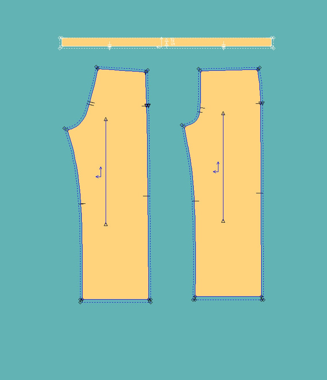 Pajama Pants Pattern Block, DXF Clothing Files, DXF Sewing Patterns ...