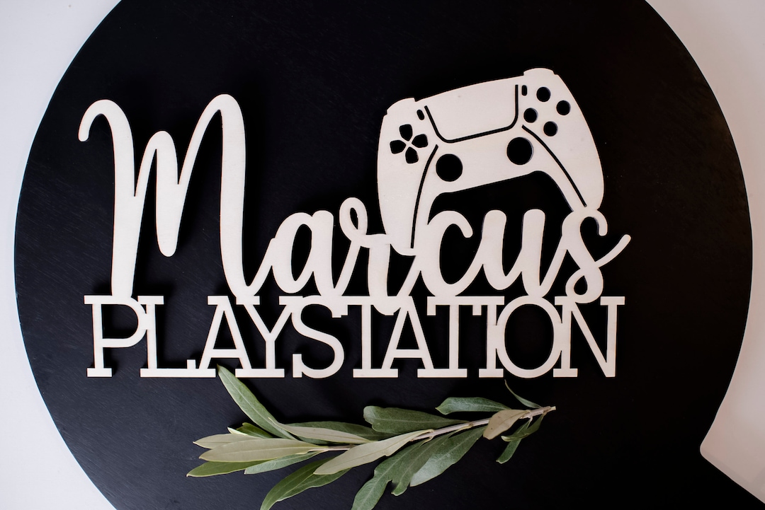 Personalized Lettering Playstation First Name Wooden Sign Gamer Gaming ...