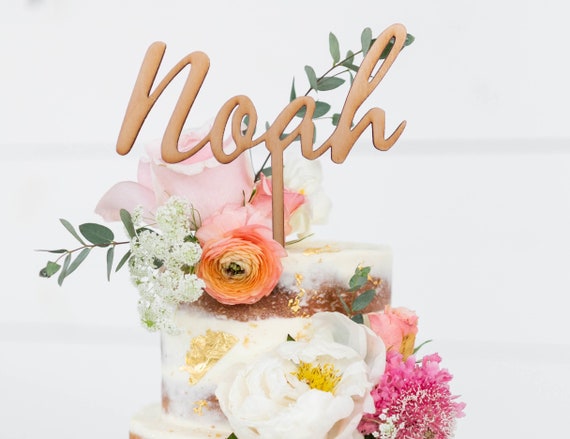 Caketopper With Desired Name Wish Text Cake Topper Made of | Etsy