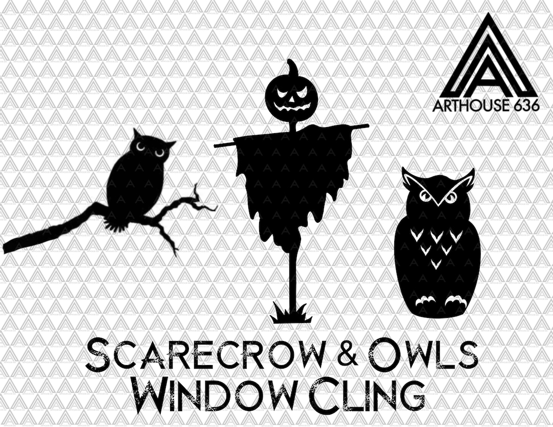 Scarecrow & Owls Window Clings - Etsy