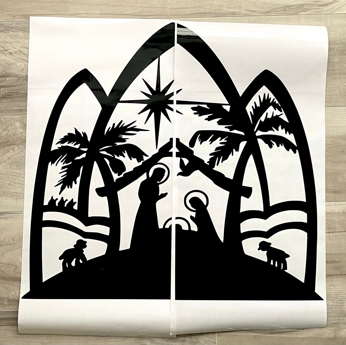 Nativity Scene Christmas Vinyl/ Window Cling Silhouette - Etsy