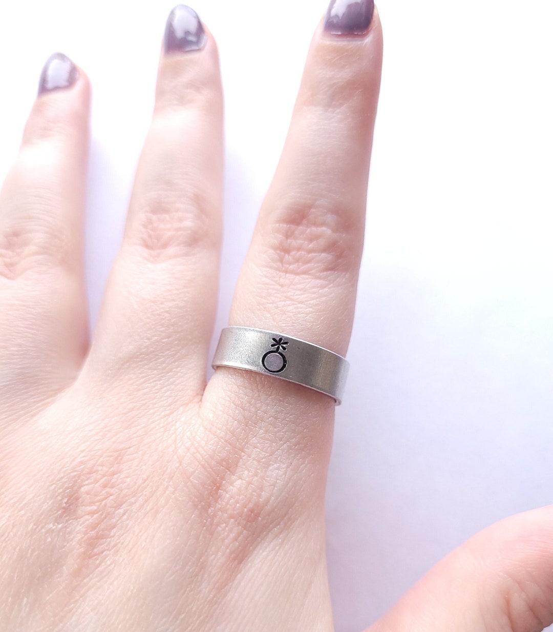 Non Binary Ring, Pride, LGBTQ+, Adjustable Aluminum Ring - Etsy
