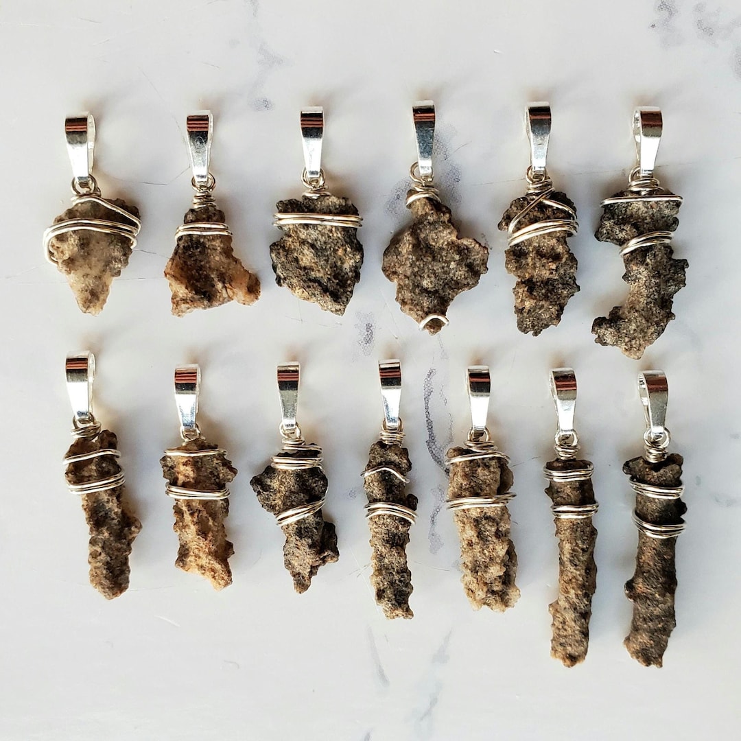 Sterling Silver FULGURITE Pendant || Petrified Lightning Strike ...