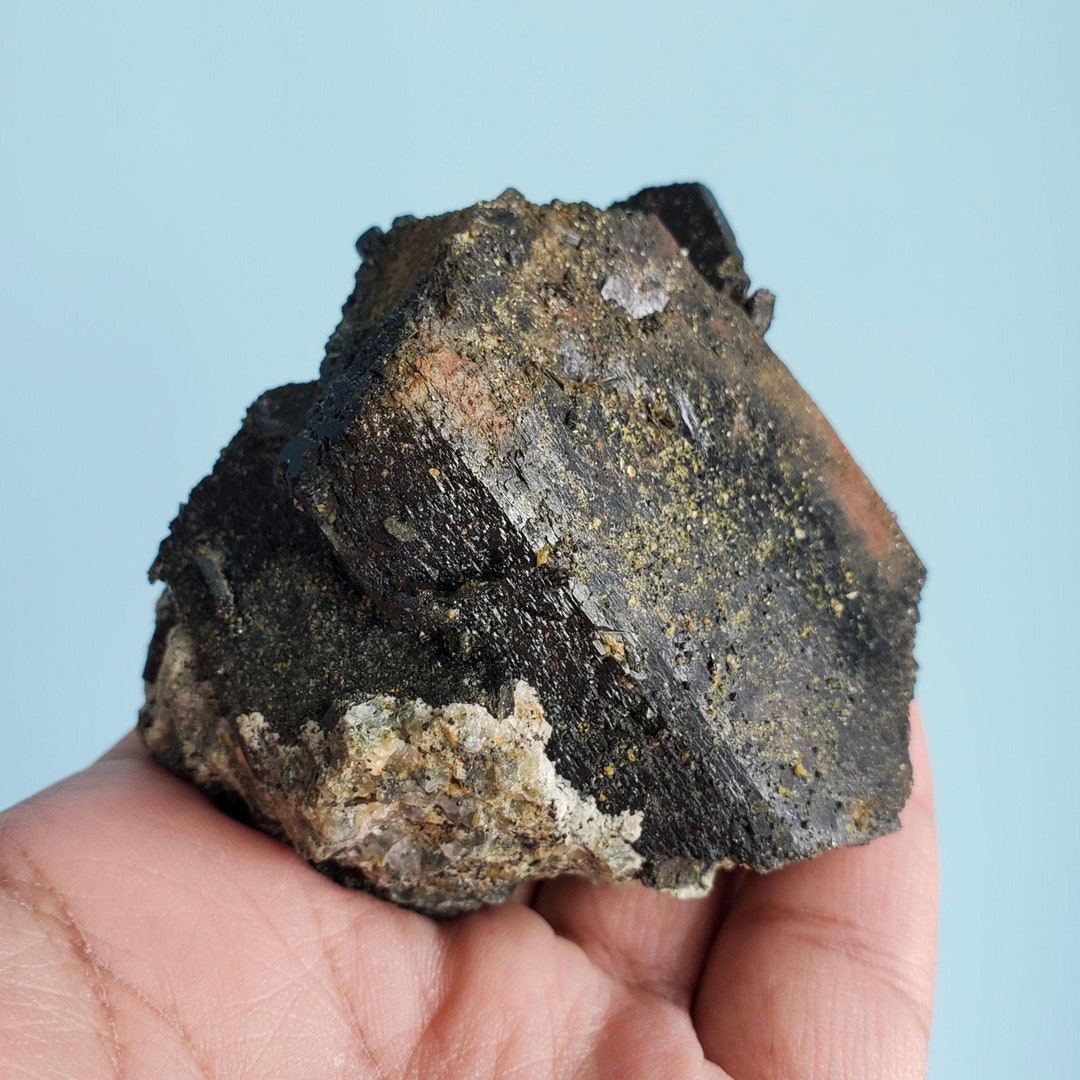 Epidote After Magnetite Pseudomorph W/ Titanite Sphene Crystals ...