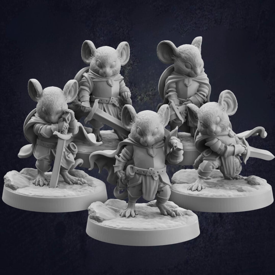 Mousefolk Fighters the Protectors - D&D RPG Miniature Dragon Trappers ...