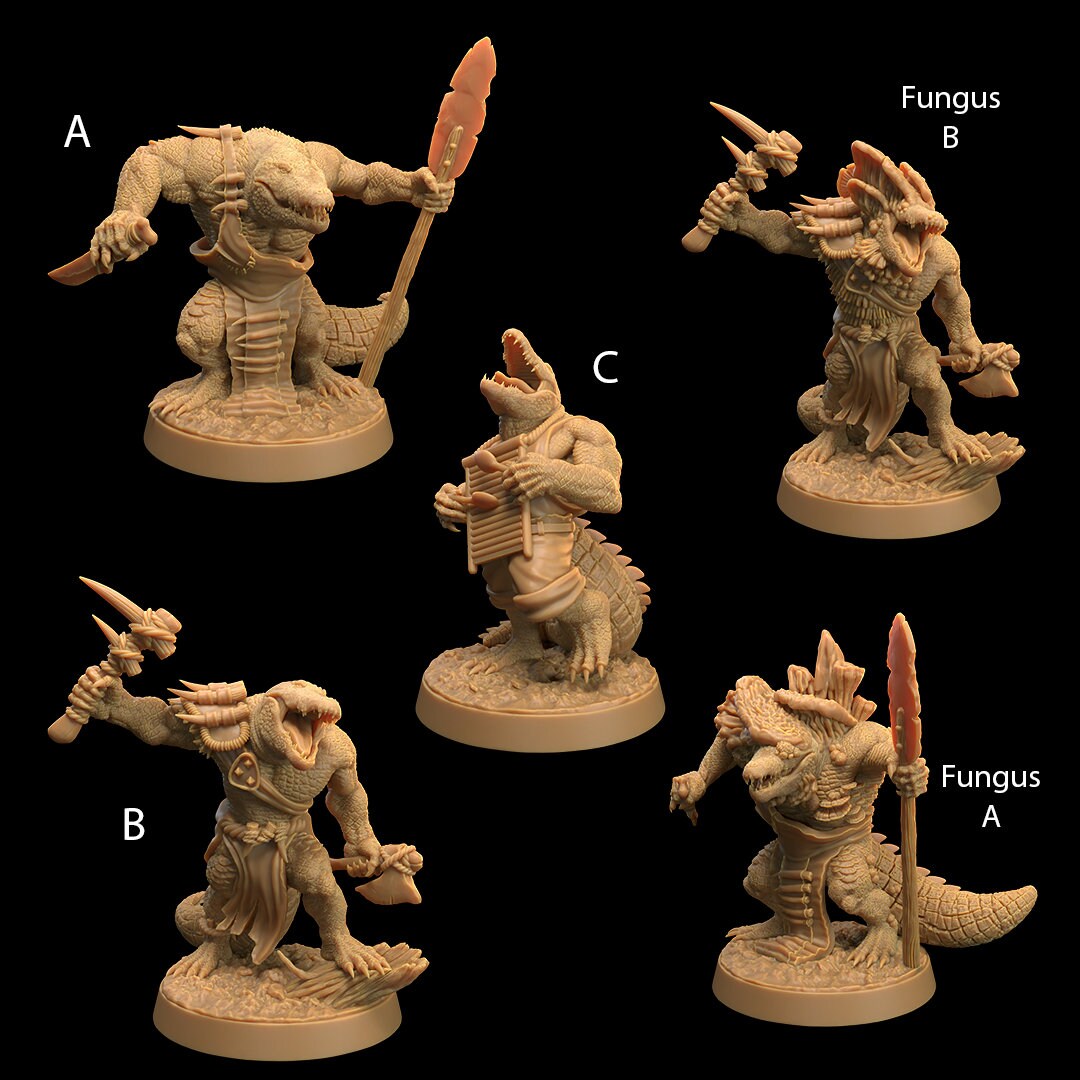 Gator Folk - Dragon Trappers Lodge D&D RPG Miniatures (dungeons and ...
