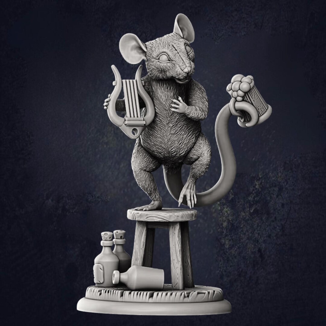 Jerbeen Bard Mouse - D&D RPG Miniature - La Louve 3D (dungeons and ...