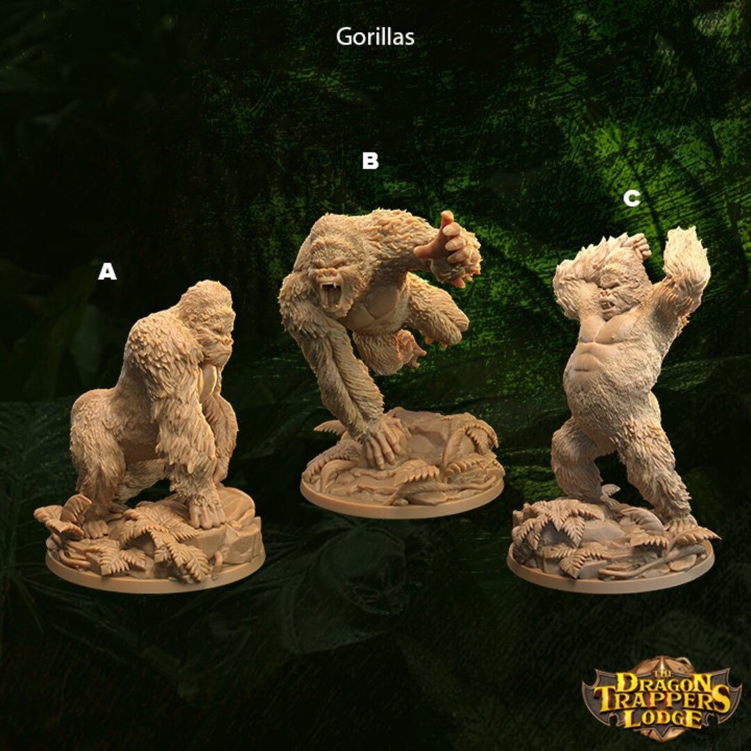 Gorillas - Dragon Trappers Lodge D&D RPG Miniatures (dungeons and ...