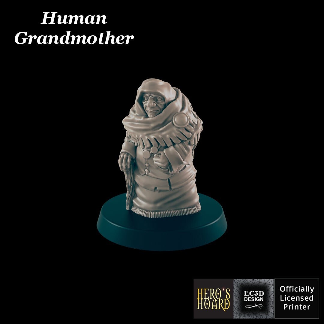 Human Female Grandmother Dnd RPG Miniature EC3D & Hero's - Etsy