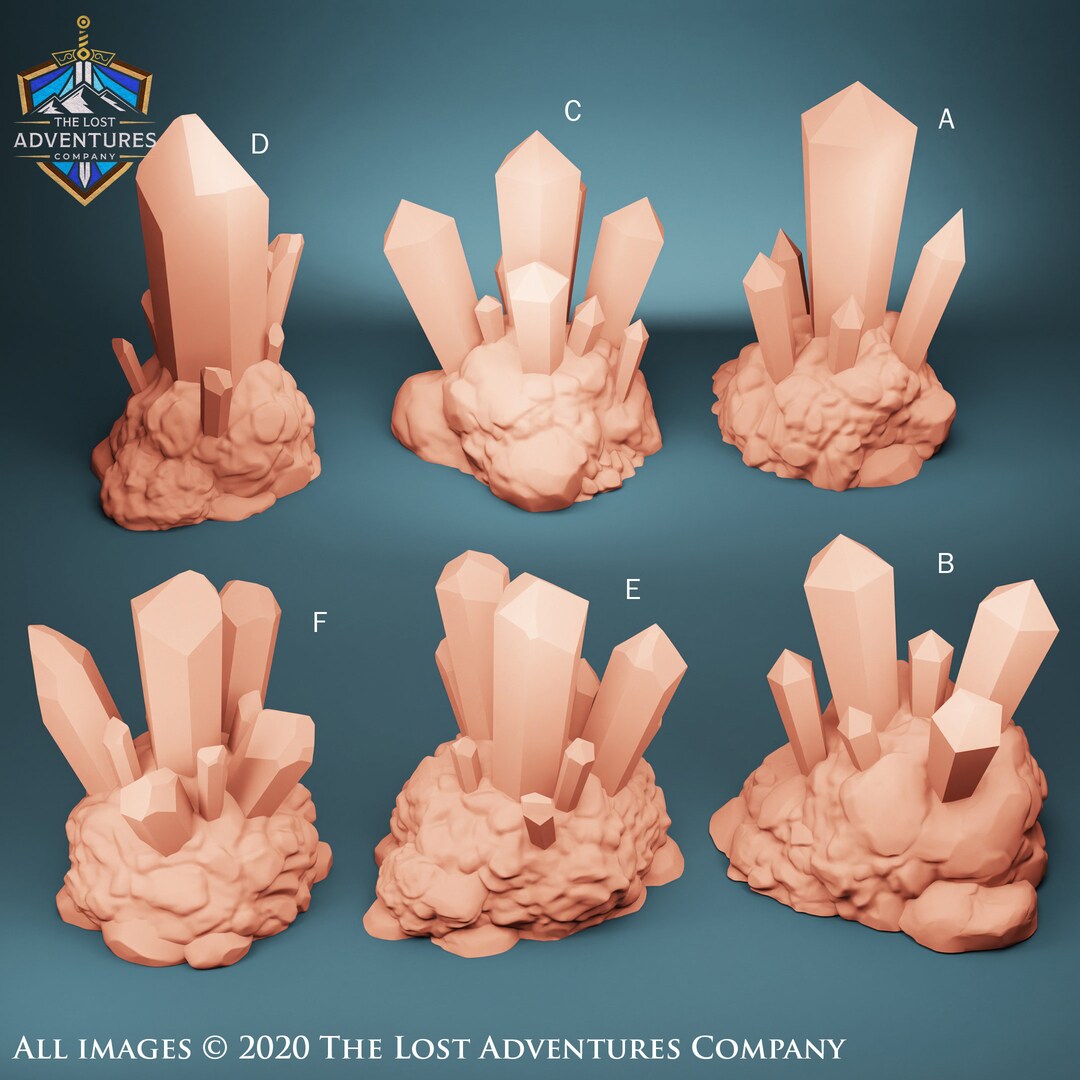 Crystal Clusters Dnd RPG Terrain Lost Adventures dungeons and - Etsy