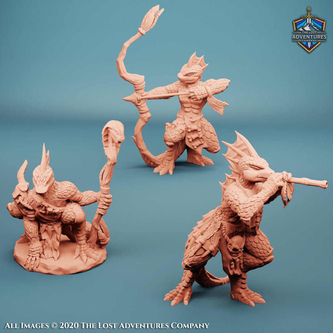 Female Lizardfolk D&D RPG Miniature Lost Adventures (dungeons and ...