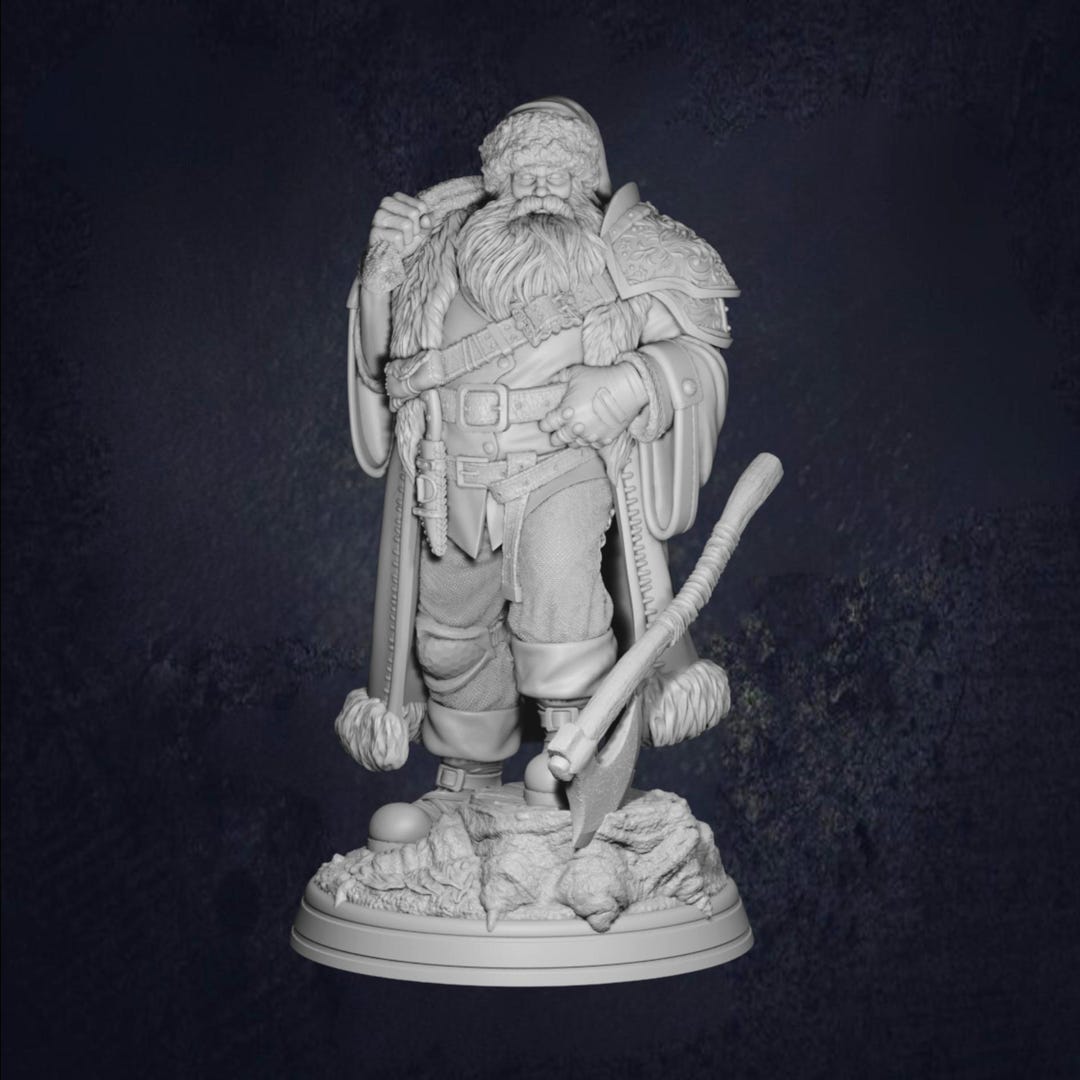 Big Daddy Santa Barbarian D&D RPG Miniature Stlflix (dungeons and ...