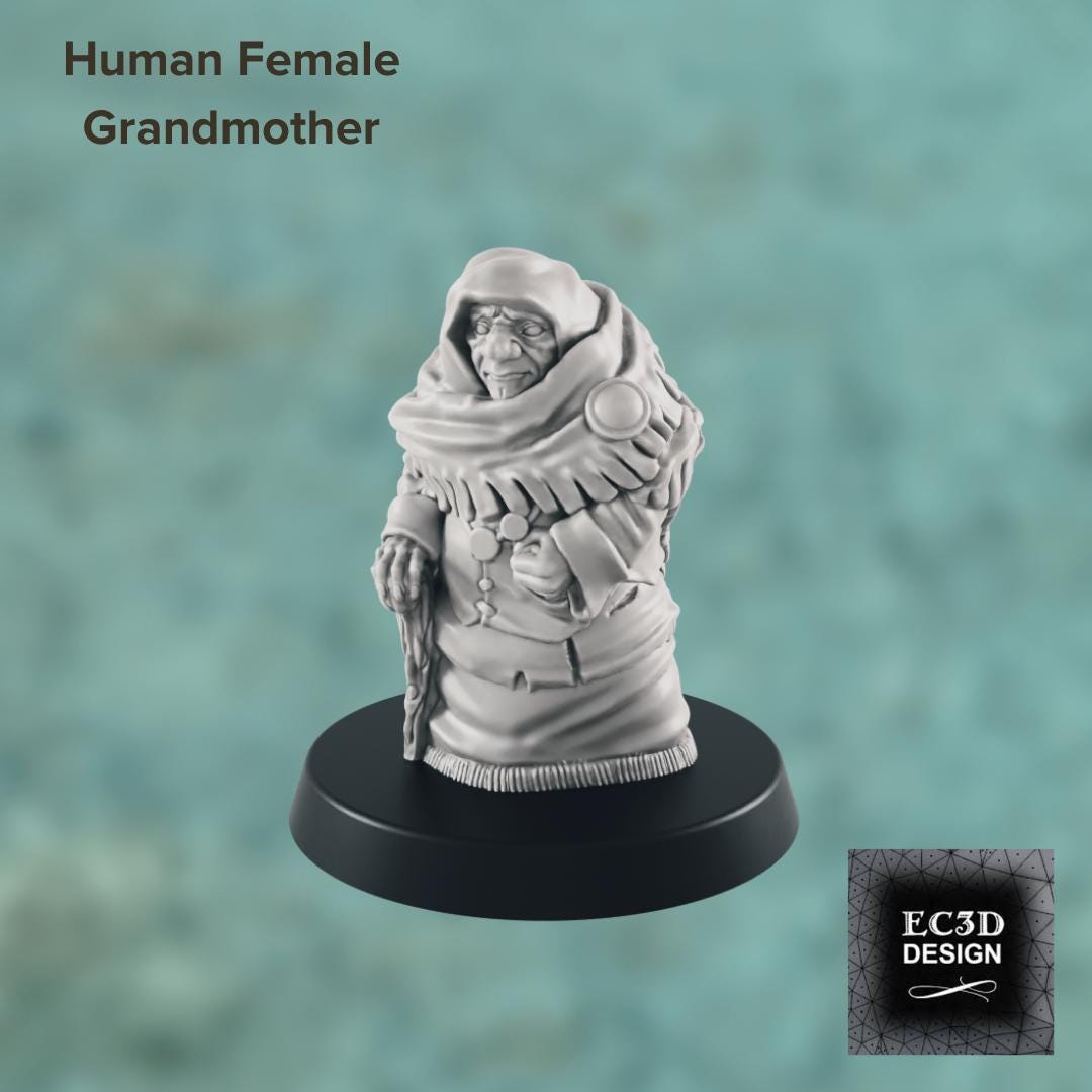 Human Female Grandmother D&D RPG Miniature - Ec3d/hero's Hoard ...