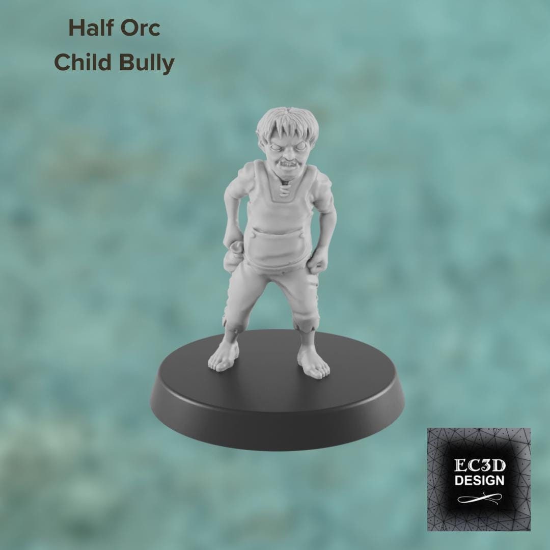 Half Orc Child Bully Dnd RPG Miniature - Ec3d/hero's Hoard (dungeons ...