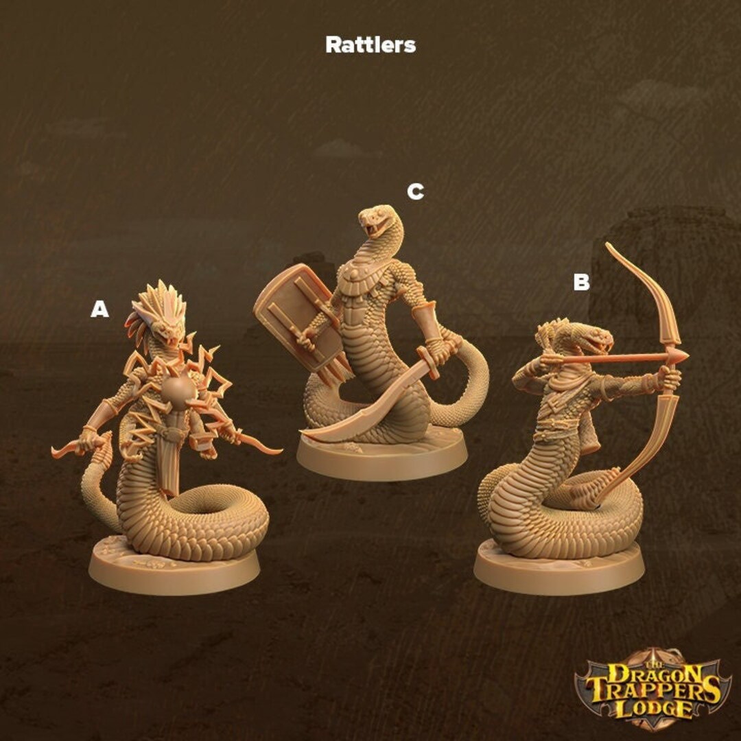 Yuan Ti Rattlers - Dragon Trappers Lodge D&D RPG Miniatures (dungeons ...