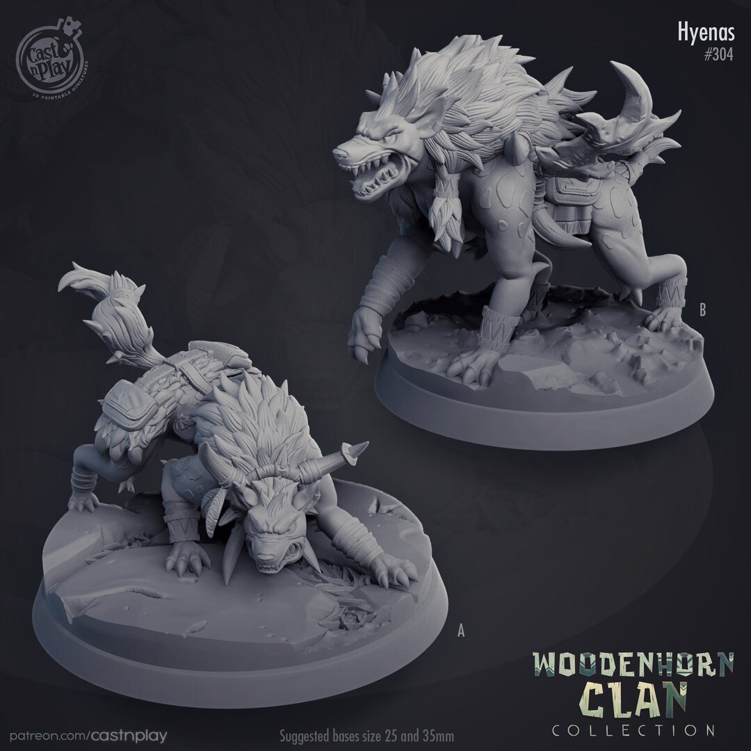 Hyenas - Cast N Play D&D RPG Miniature: (dungeons and Dragons ...