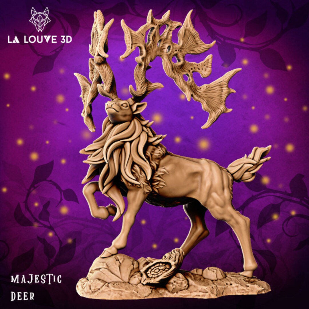 Majestic Deer Dnd RPG Miniature La Louve 3D dungeons and Dragons ...