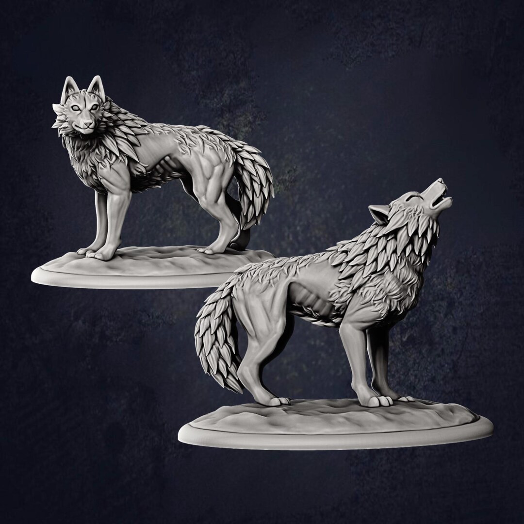 Wolves D&D RPG Miniature - La Louve 3D (dungeons and Dragons ...