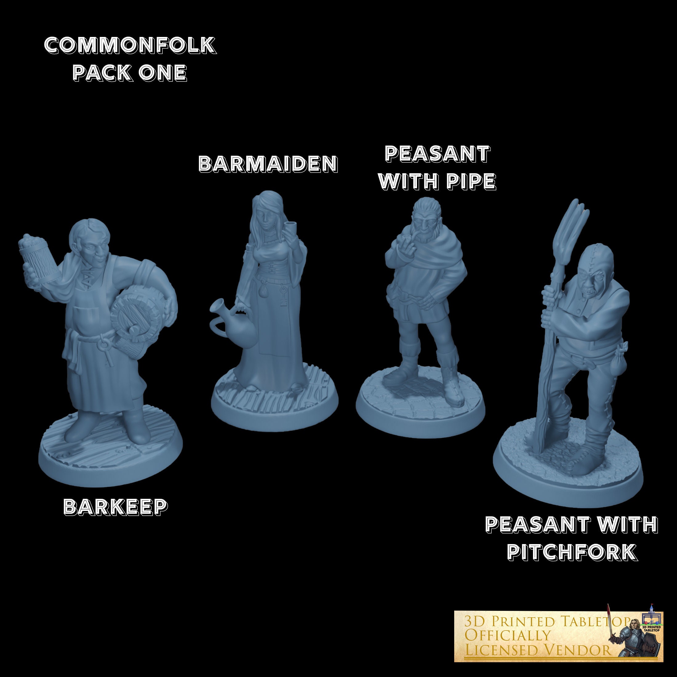 Commonfolk 25mm Base Dnd RPG Miniature Commonfolk: Pack One - Etsy UK