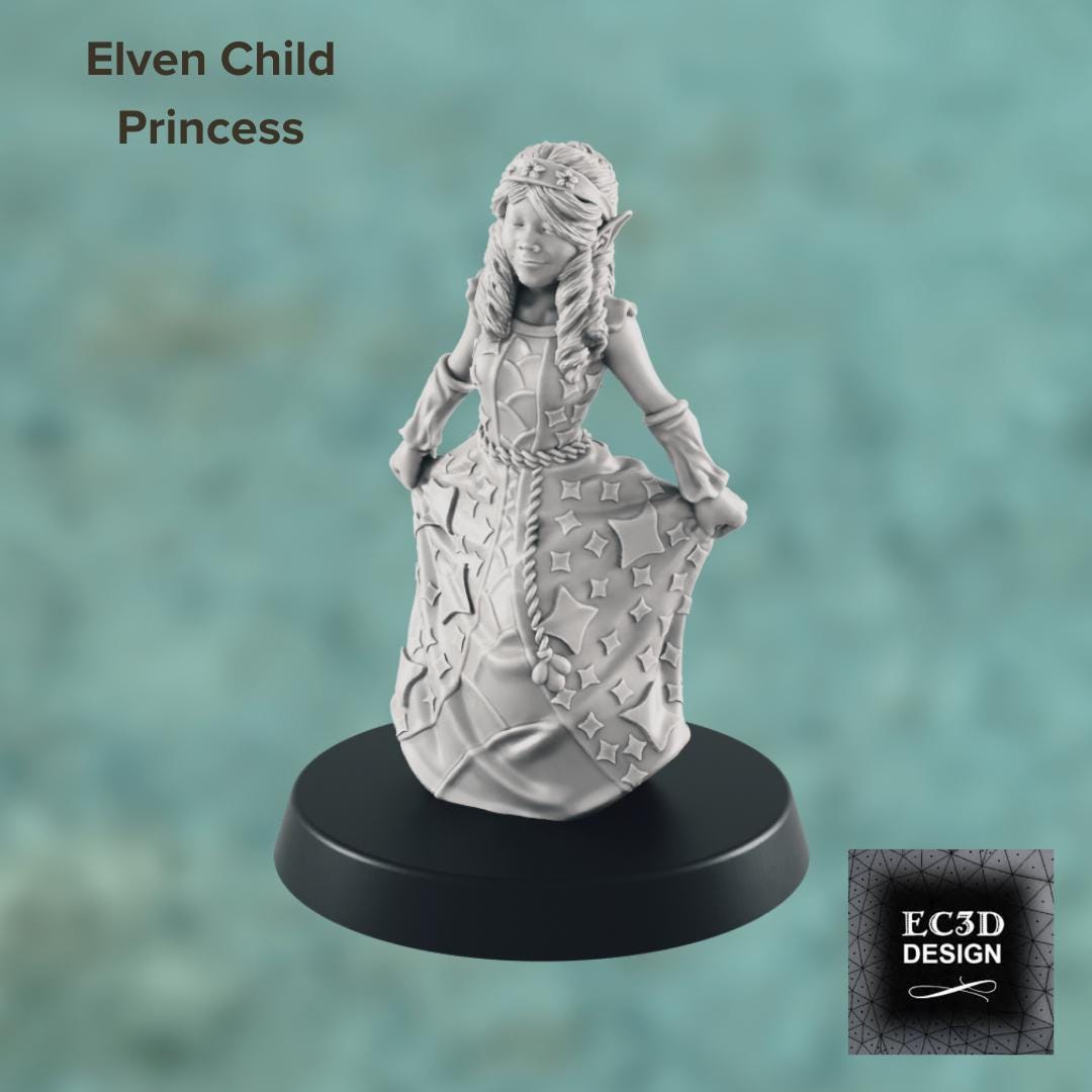 Elf Child Princess Dnd RPG Miniature - Ec3d/hero's Hoard (dungeons and ...
